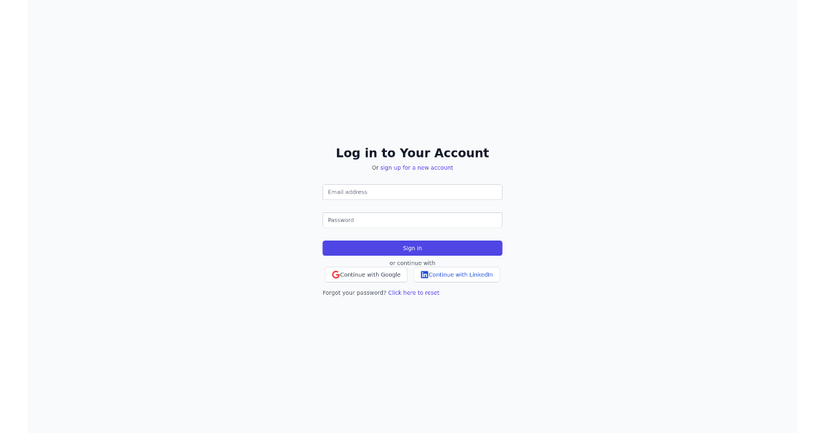 React Login Form with Google and LinkedIn | Tailwind UI