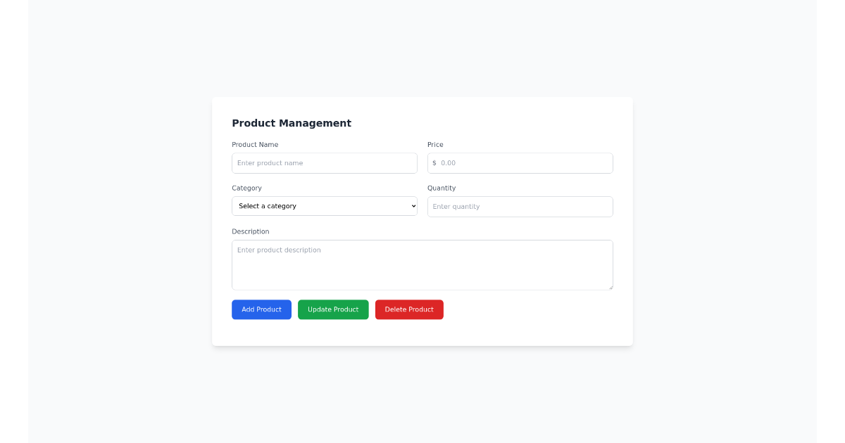 Build a CRUD Product Form with Tailwind & HTML