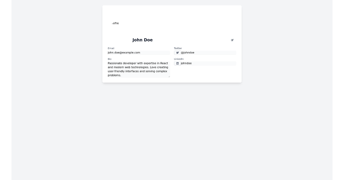 Profile Page - Free React, Tailwind Component