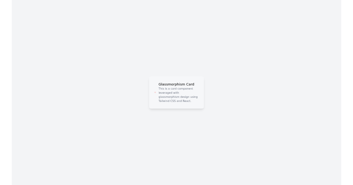 Glass Card - Free React, Tailwind Component