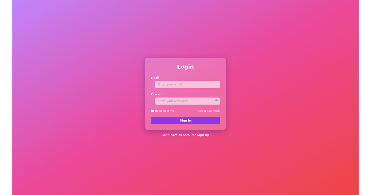Glassmorphic Login Page - Free React, Tailwind Component