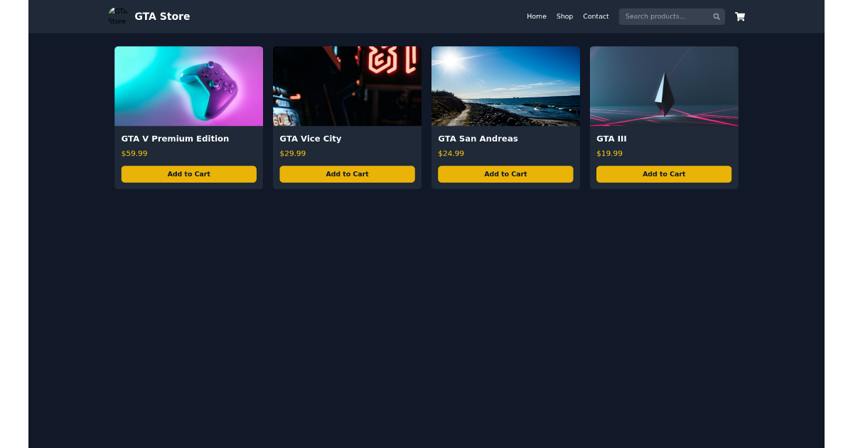GTA Store React Component - Tailwind UI Library