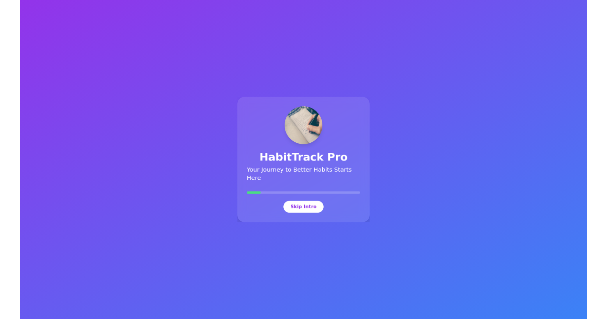 Habit Tracker Splash - Free Html, Tailwind Component