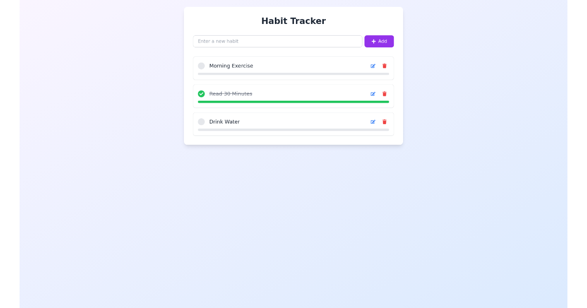 Habit Tracker - Free React, Tailwind Component
