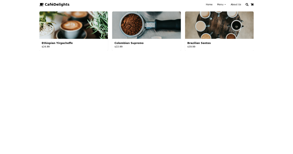 Coffee Header - Free React, Tailwind Component