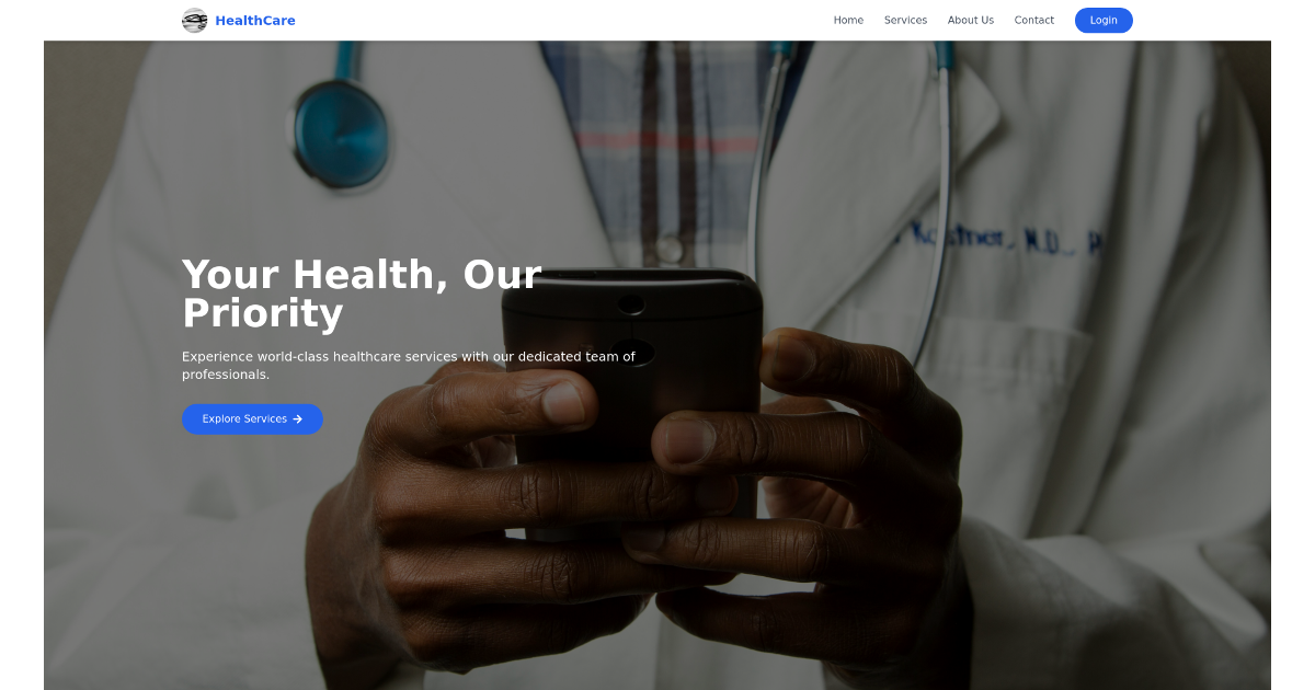 Healthcare Dashboard - Free React, Tailwind Component