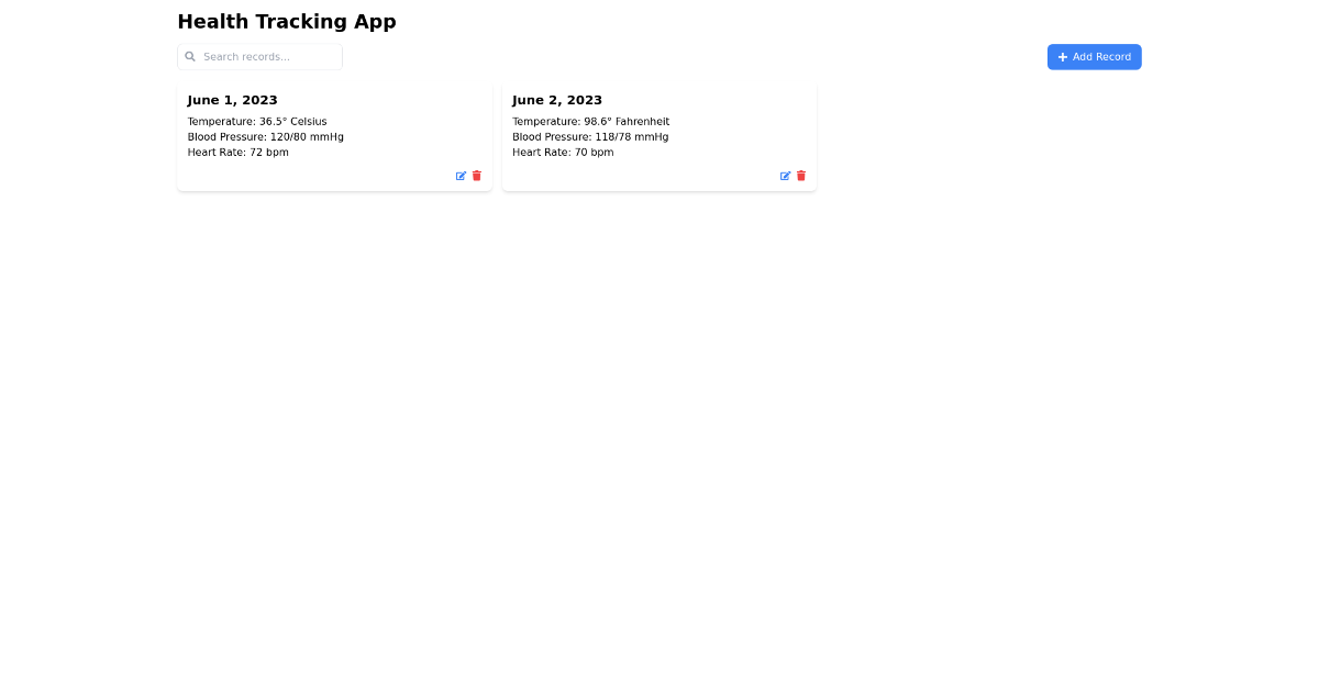Health Tracking App - Free React, Tailwind Component