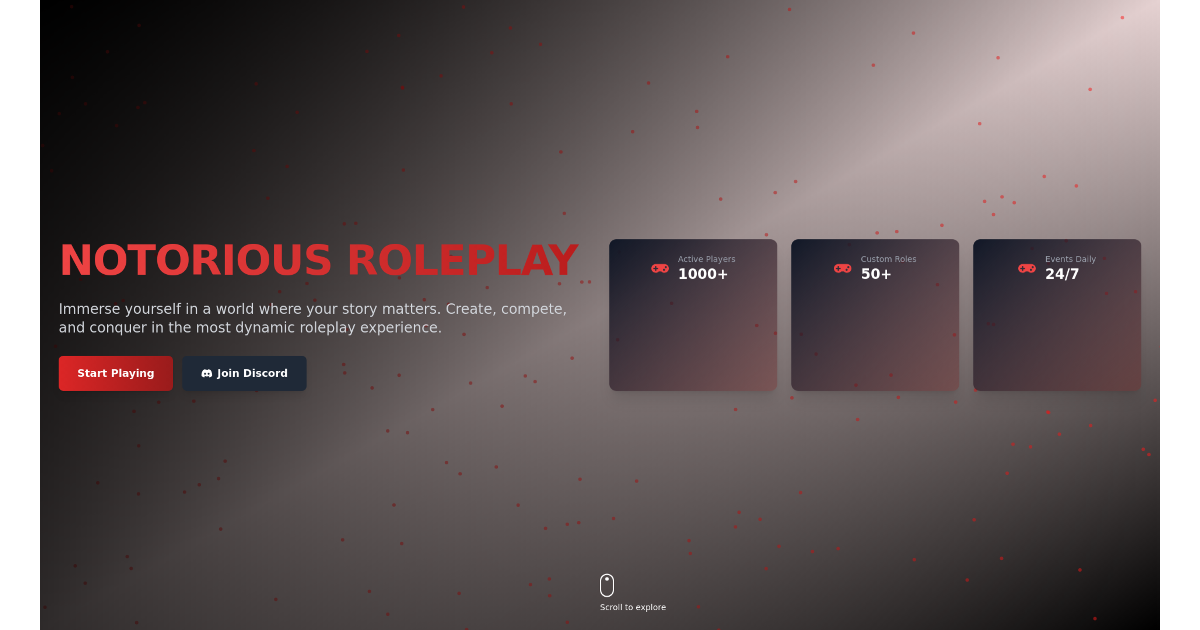 Notorious Hero - Free React, Tailwind Component