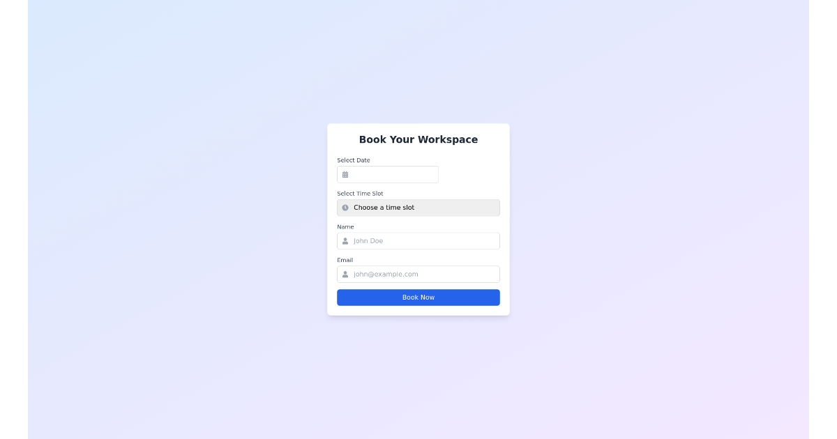 Workspace Booking - Free React, Tailwind Component
