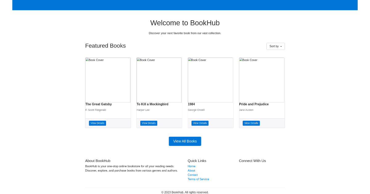Book Hub Homepage - Free Html, Bootstrap Component