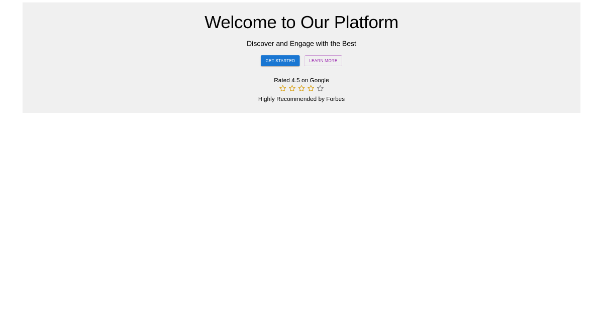 Intro Banner With Ratings - Free React, Mui Component