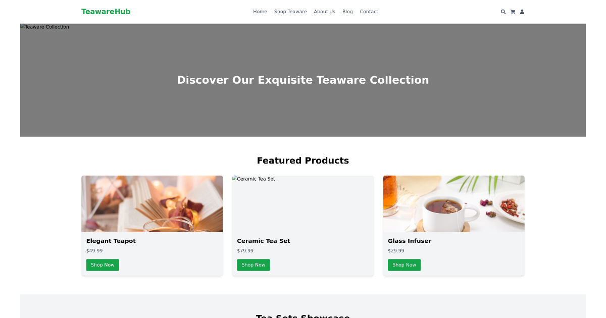 Teaware Page - Free React, Tailwind Component