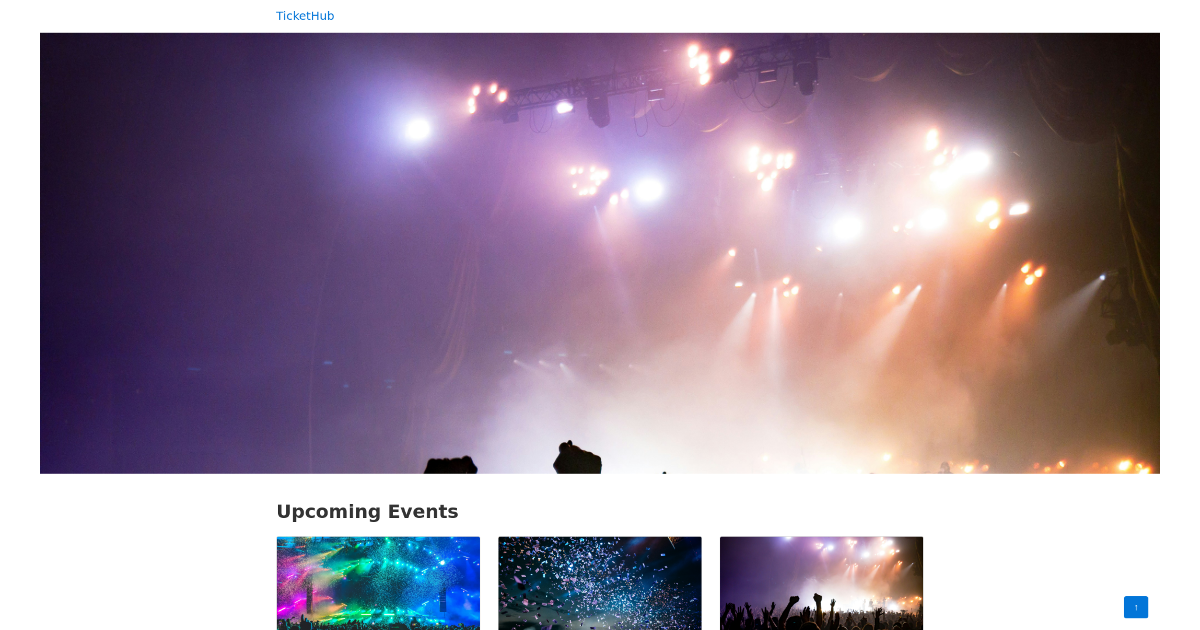 Ticket Hub Homepage Component - Free Html, Bootstrap Component