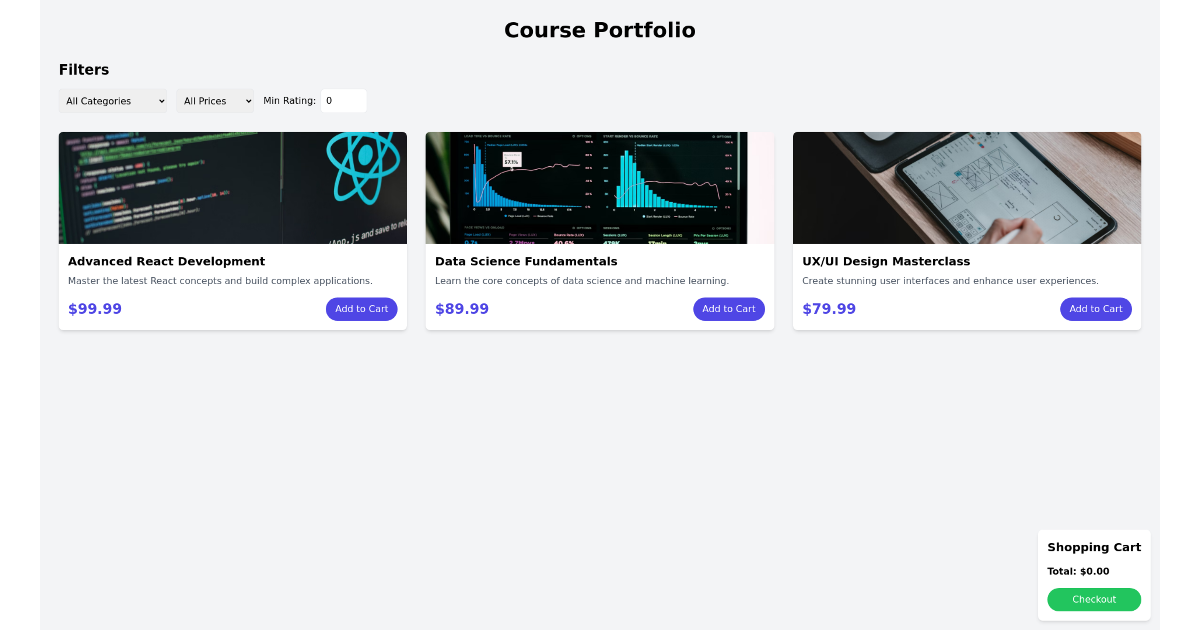 Courses - Free React, Tailwind Component