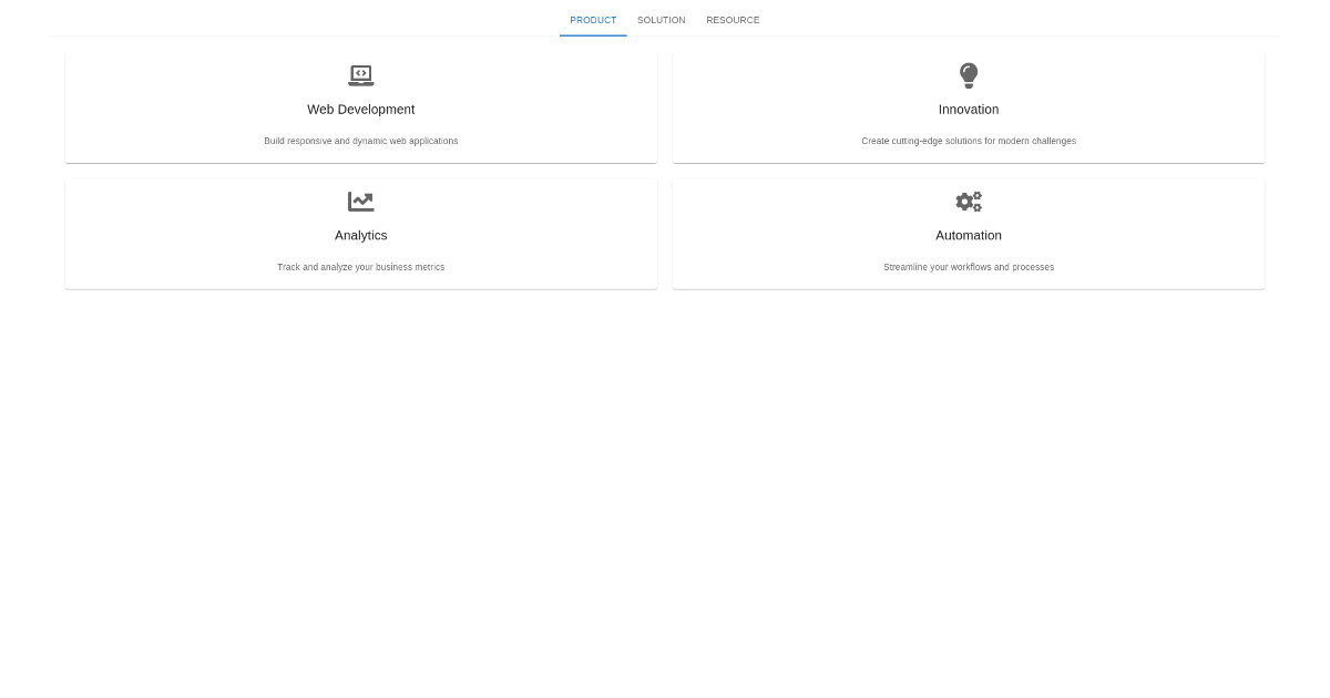 React Horizontal Tab Component with Interactive Cards