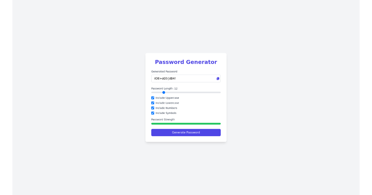 Advanced Password Generator - Free Html, Tailwind Component