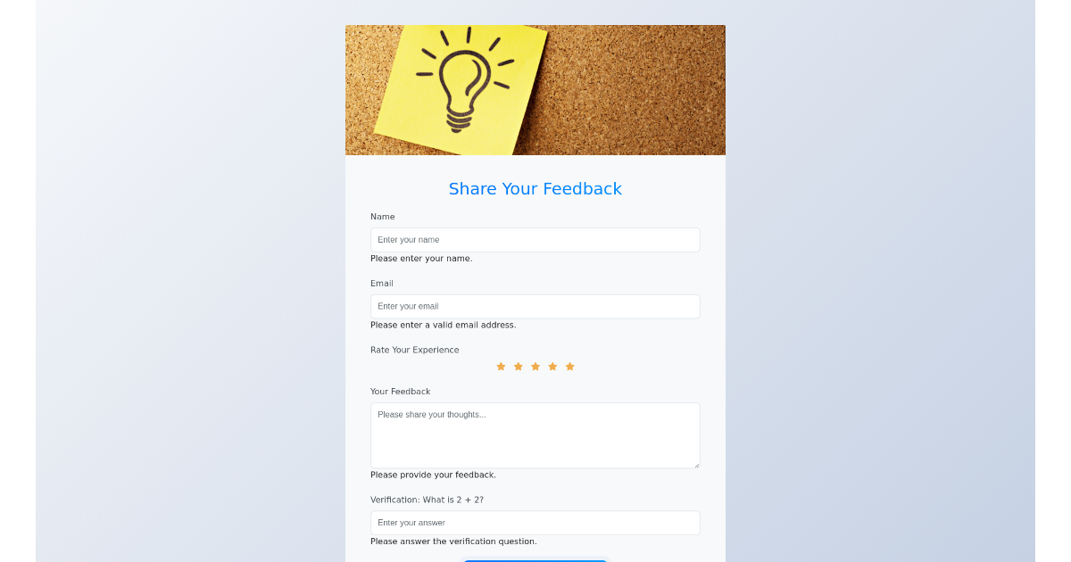 Responsive Feedback Form - Free Html, Bootstrap Component