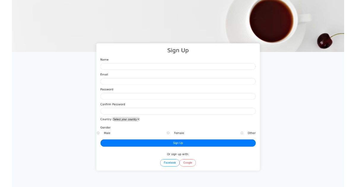 Modern Signup Page - Free Html, Bootstrap Component