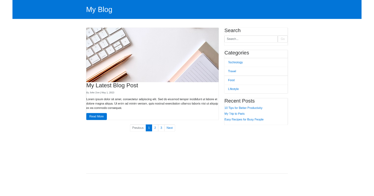 Personal Blog Component - Free Html, Bootstrap Component