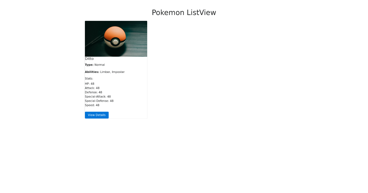 Pokemon List View Component - Free Html, Bootstrap Component