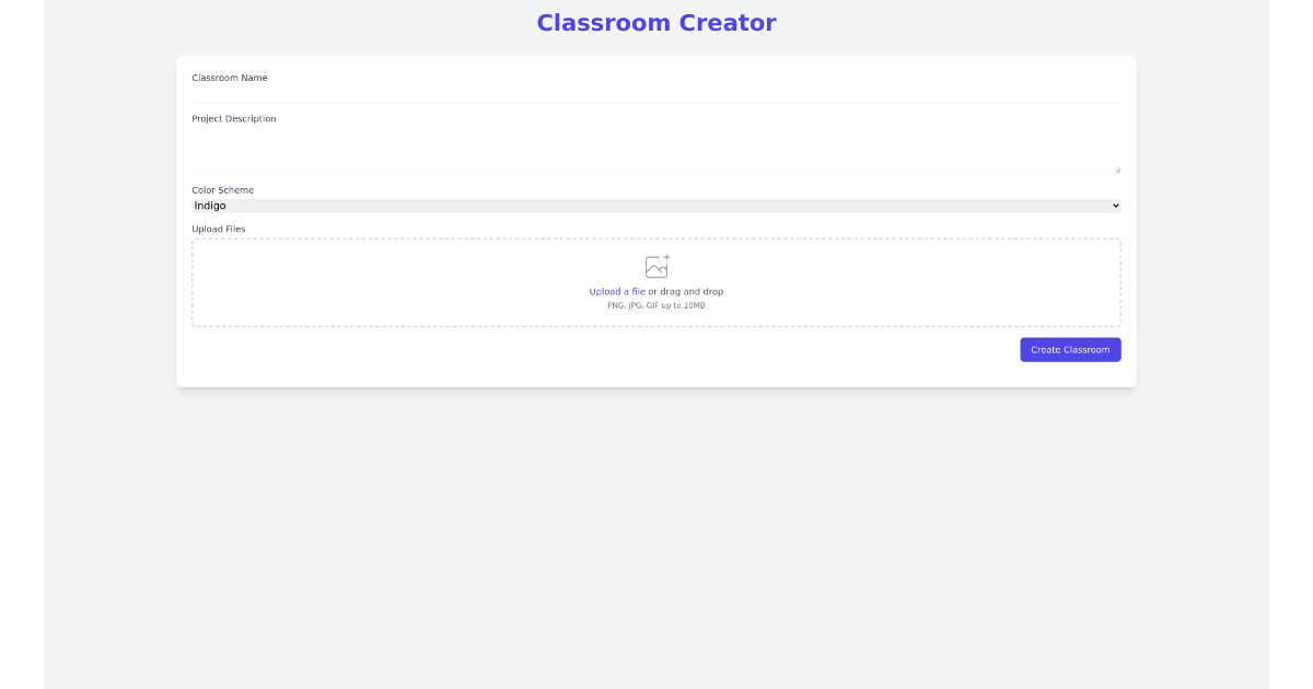 Classroom Creator Component - Free Html, Tailwind Component