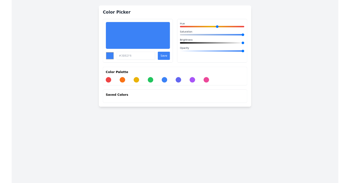 Advanced Color Picker - Free Html, Tailwind Component