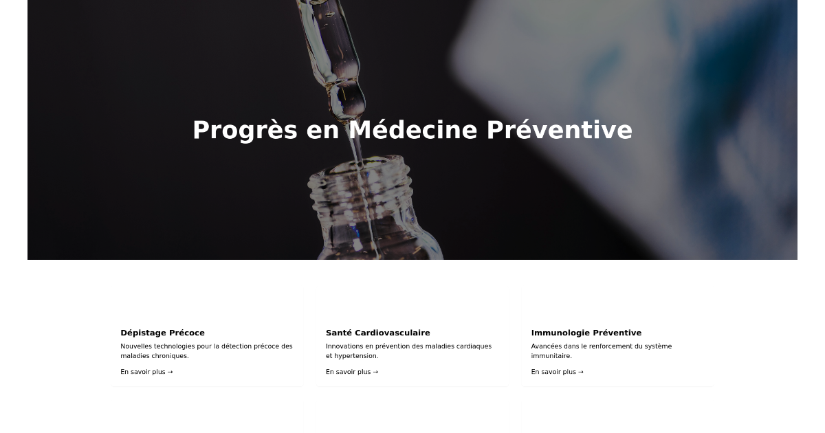 Preventive Medicine Progress - Free Html, Tailwind Component