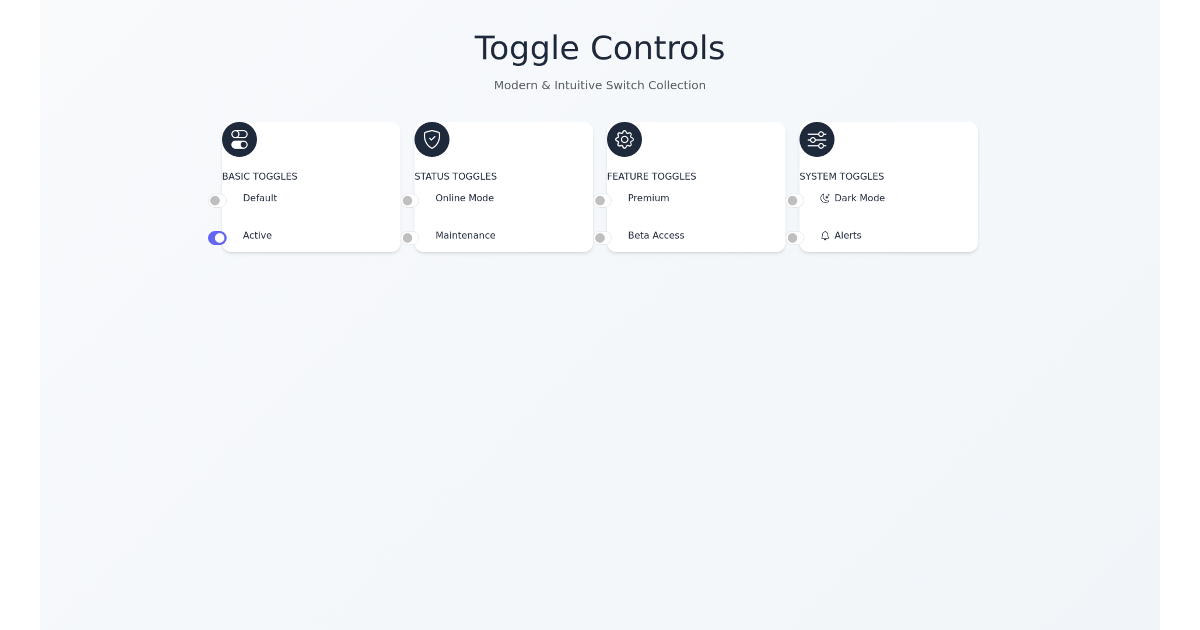 Toggle Switch Collection - Free Html, Bootstrap Component