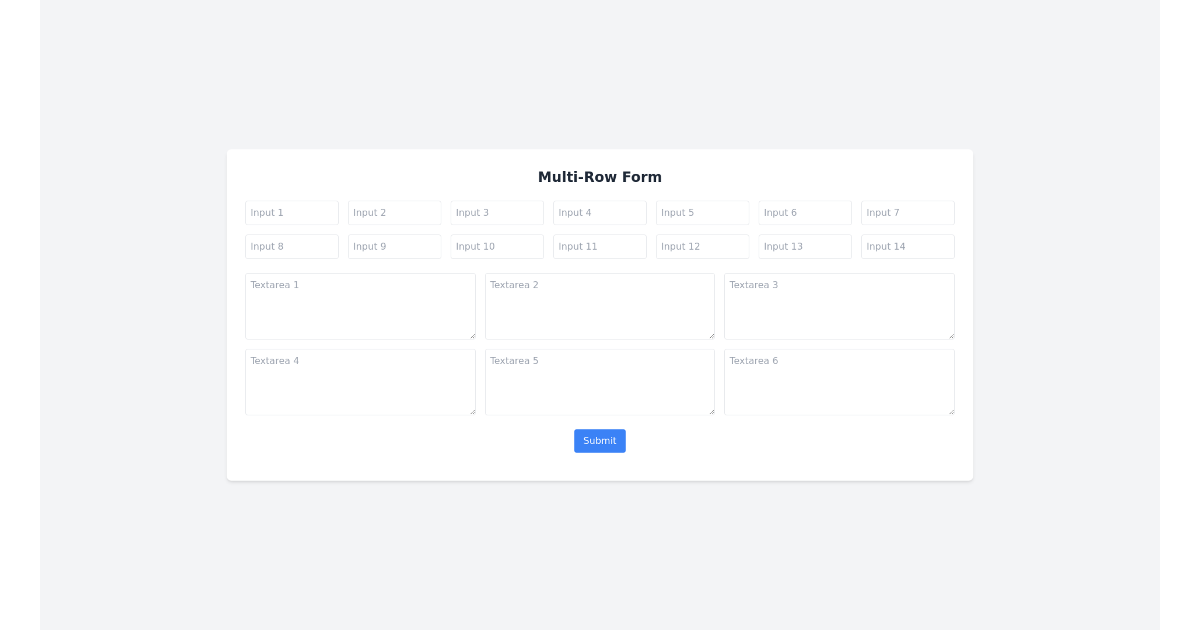 Multi- Row Form - Free Html, Tailwind Component