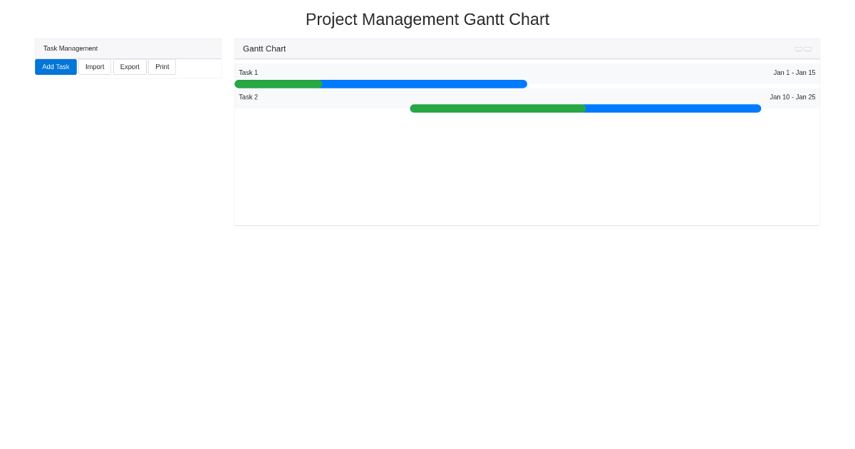 Build Interactive Grantt Charts Using HTML and Bootstrap