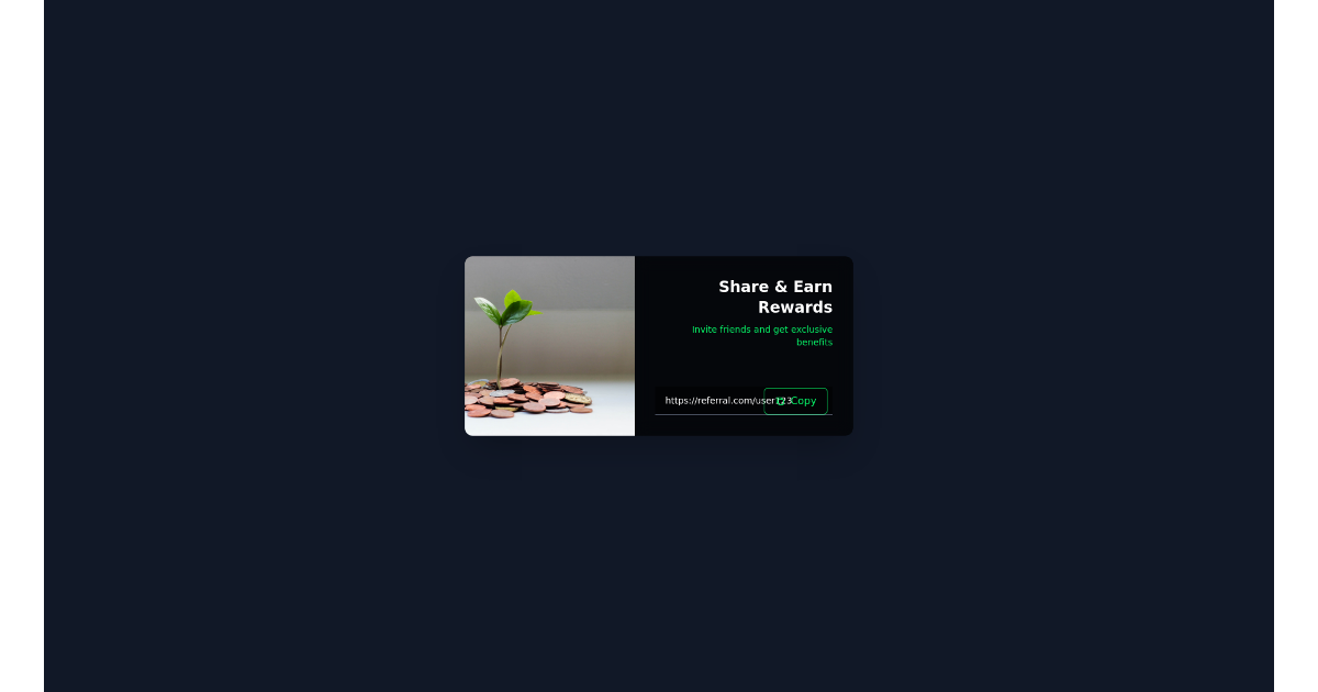 Referral Reward Card - Free Html, Tailwind Component