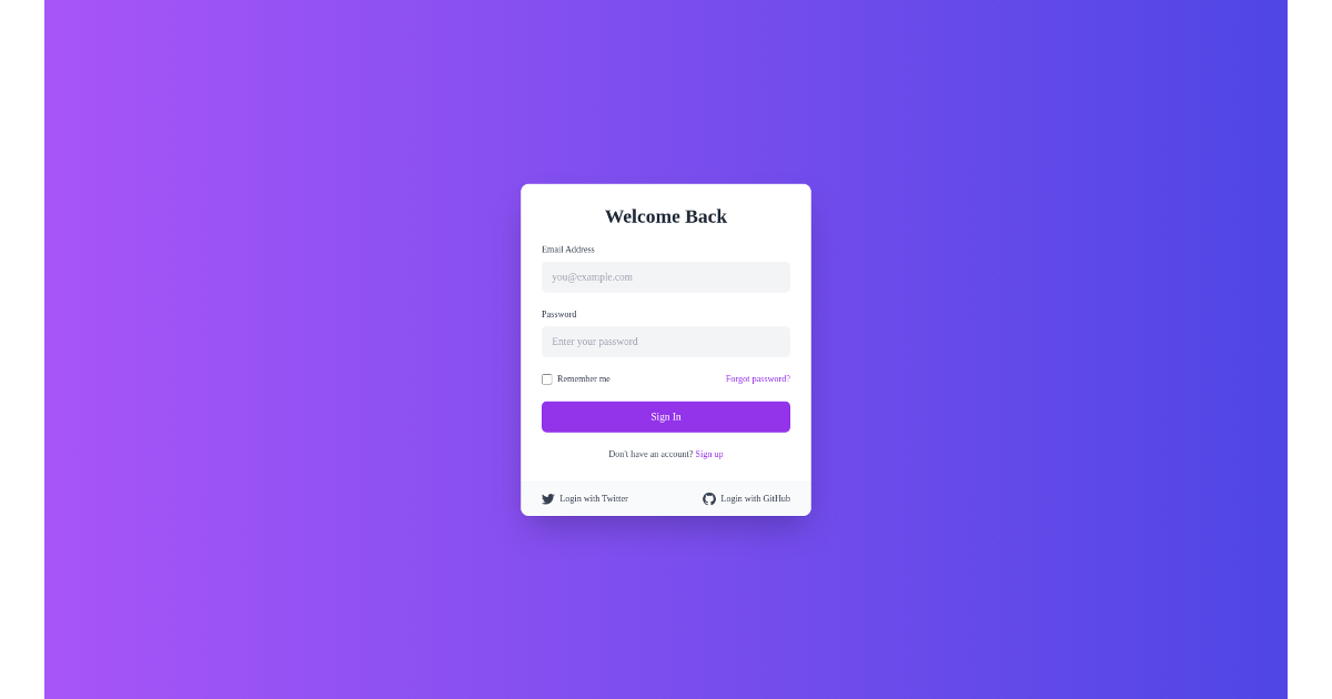 HTML Login Page Experiment with Tailwind