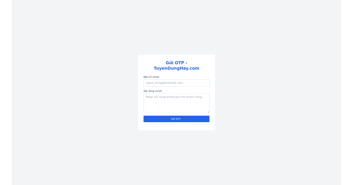 O T P Email Sender - Free Html, Tailwind Component