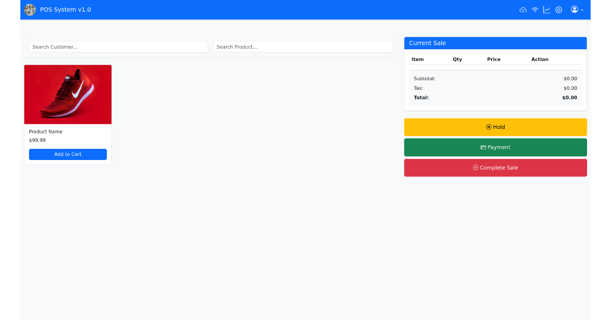 P O S System Interface - Free Html, Bootstrap Component