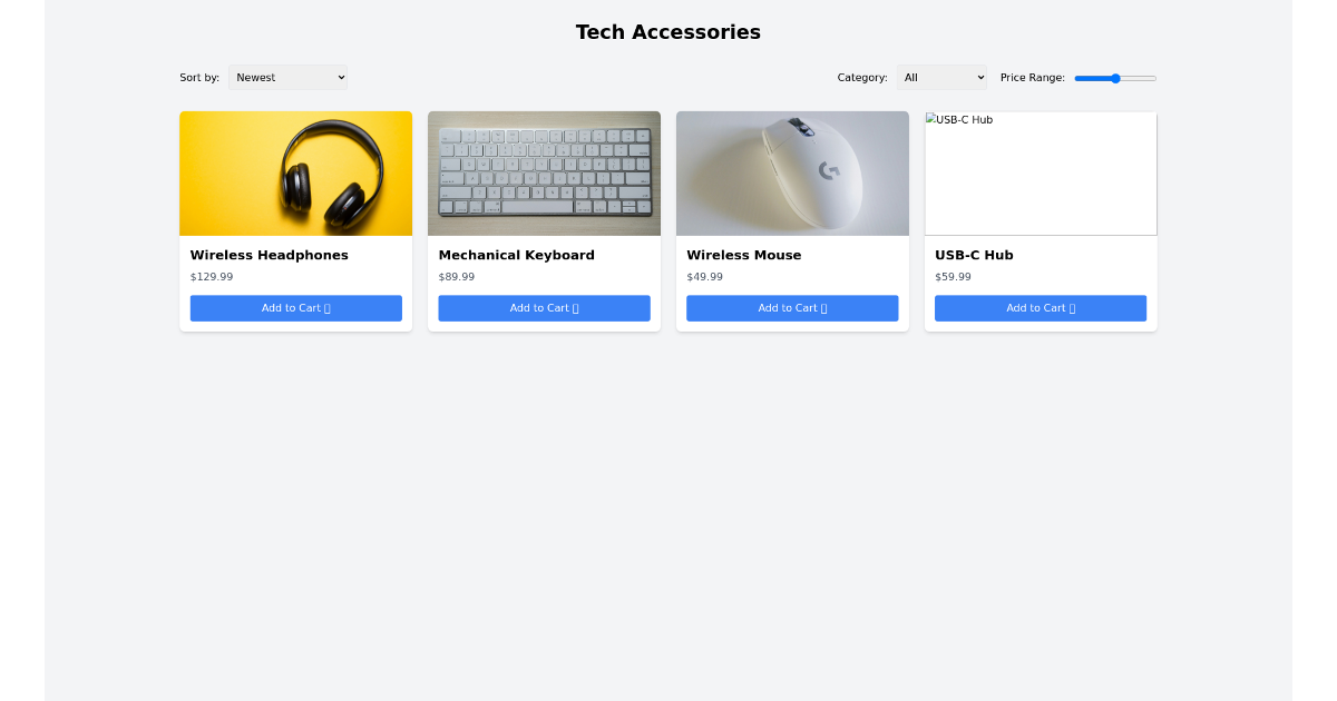 Tech Accessories Grid Free Html Tailwind Component 3533