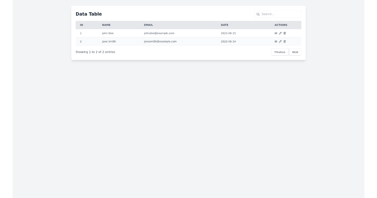 Feature- Rich Table - Free Html, Tailwind Component