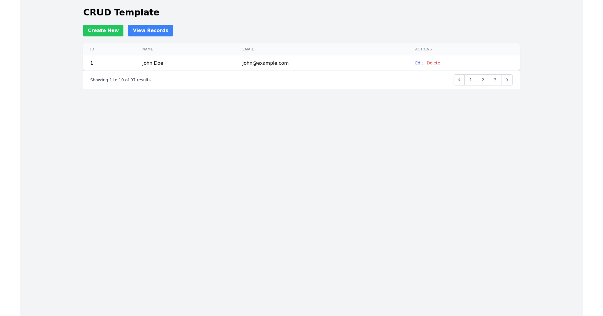 C R U D Template Component - Free Html, Tailwind Component