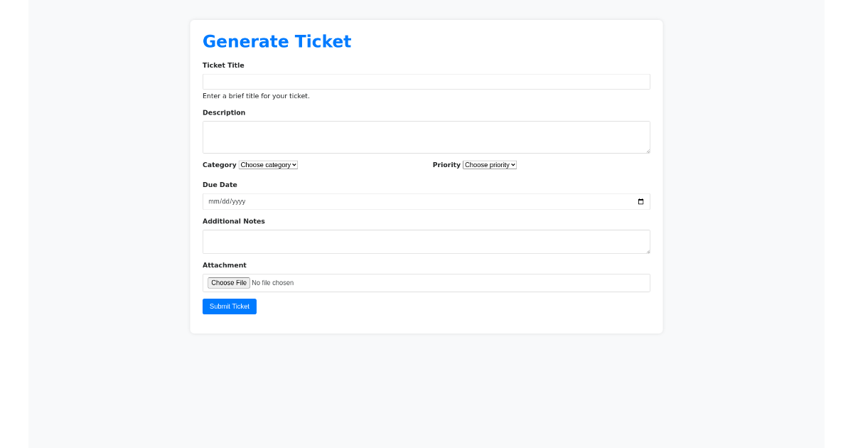 Ticket Generation System - Free Html, Bootstrap Component