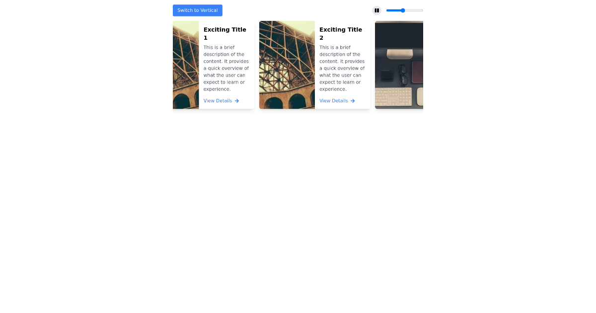 React Tailwind Image Carousel - Horizontal & Vertical Looping