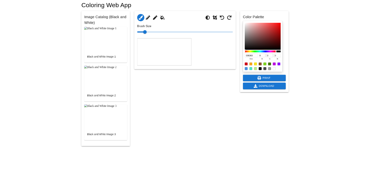 Coloring App - Free React, Mui Component