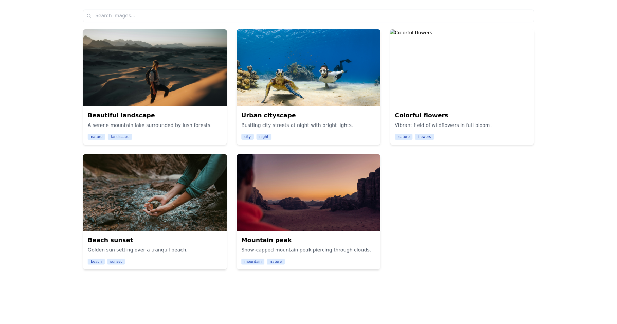 Tạo Giao Diện Hiển Thị Hình Ảnh Không Slide Bằng React và Tailwind