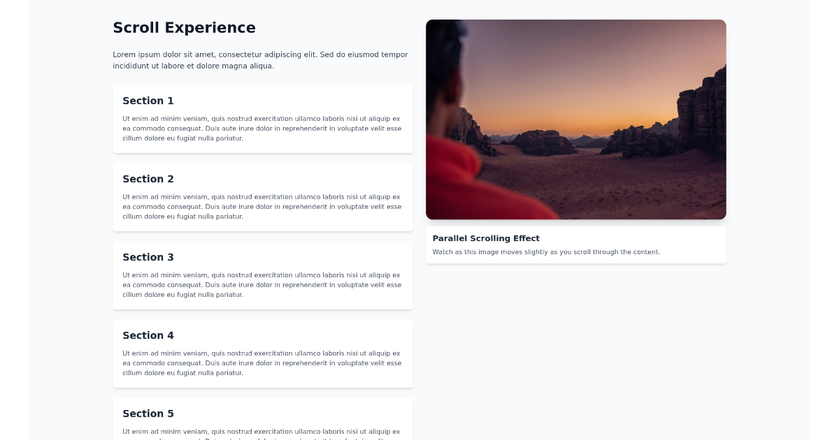 React Sticky Image Scroll with Tailwind CSS