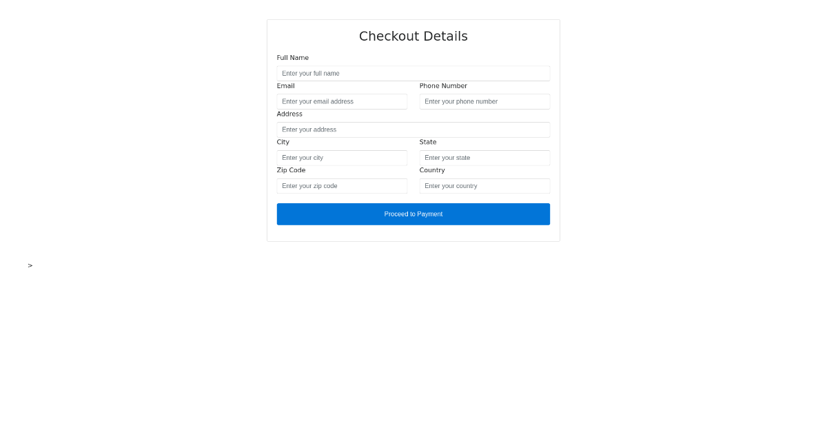 Checkout Form Component - Free Html, Bootstrap Component