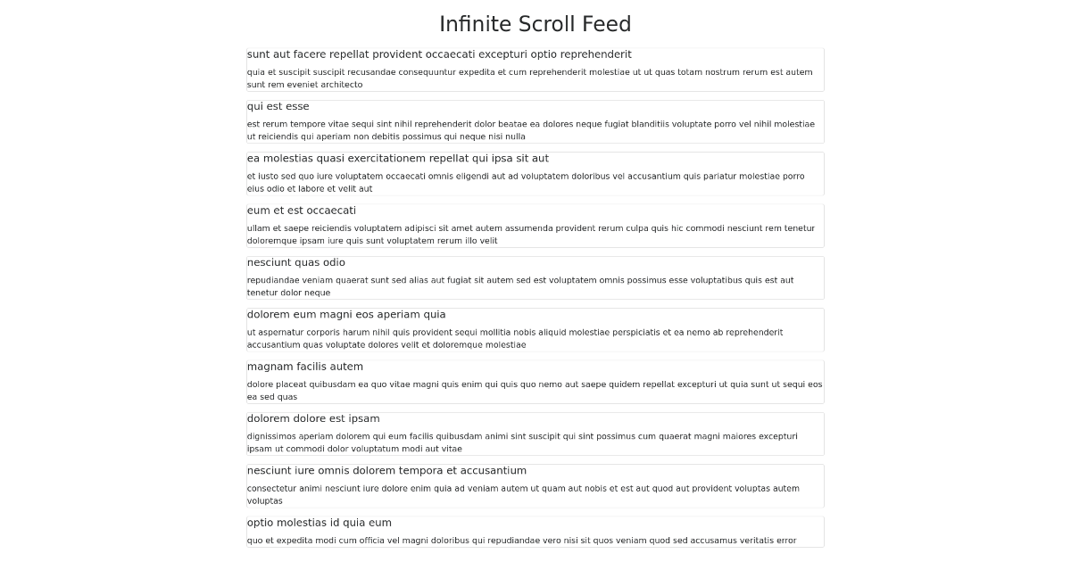 Infinite Scroll Feed - Free Html, Bootstrap Component