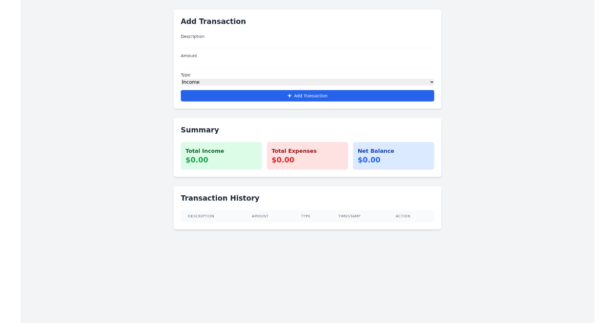 Income Expense Tracker - Free React, Tailwind Component
