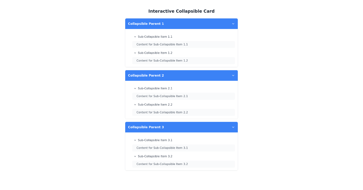 Interactive Collapsible Card Component for React with Tailwind