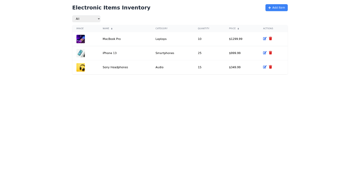 Inventory Management - Free React, Tailwind Component