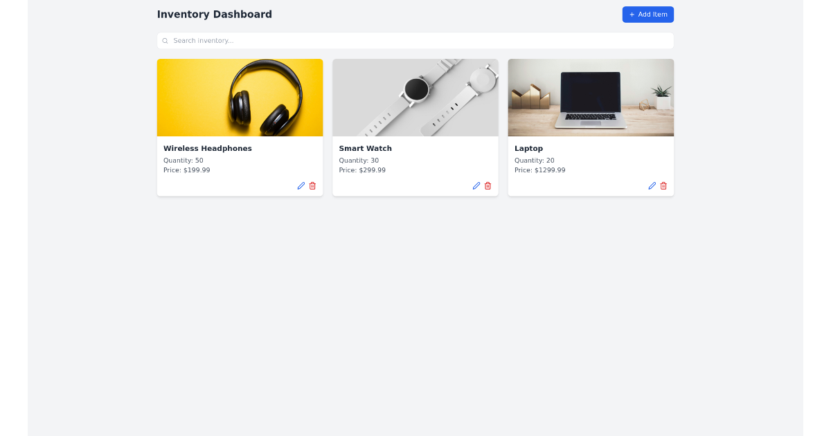 Inventory Dashboard - Free React, Tailwind Component