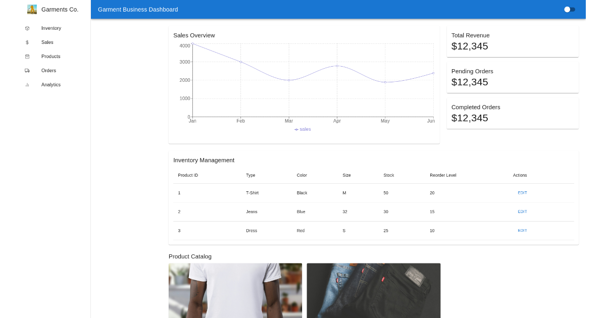 React Inventory Management Screen | MUI UI Library