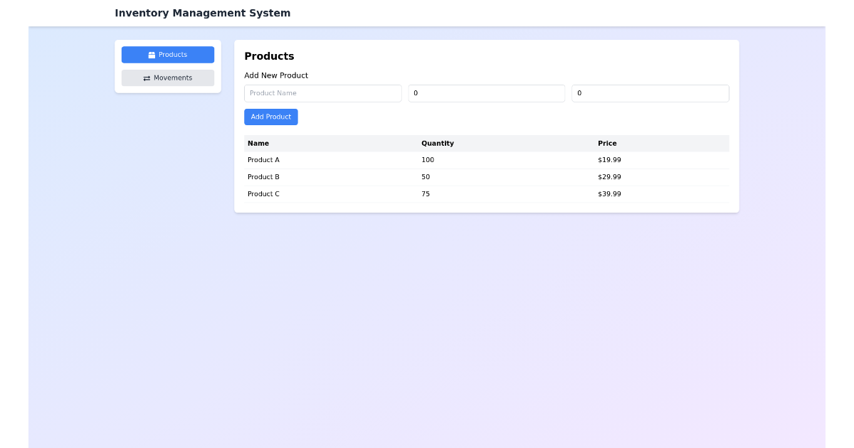 Inventory Management System - Free React, Tailwind Component